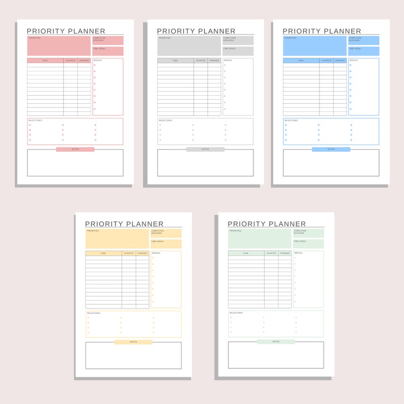 Priority Planner | Printable Important Task Checklist | Office Work ...