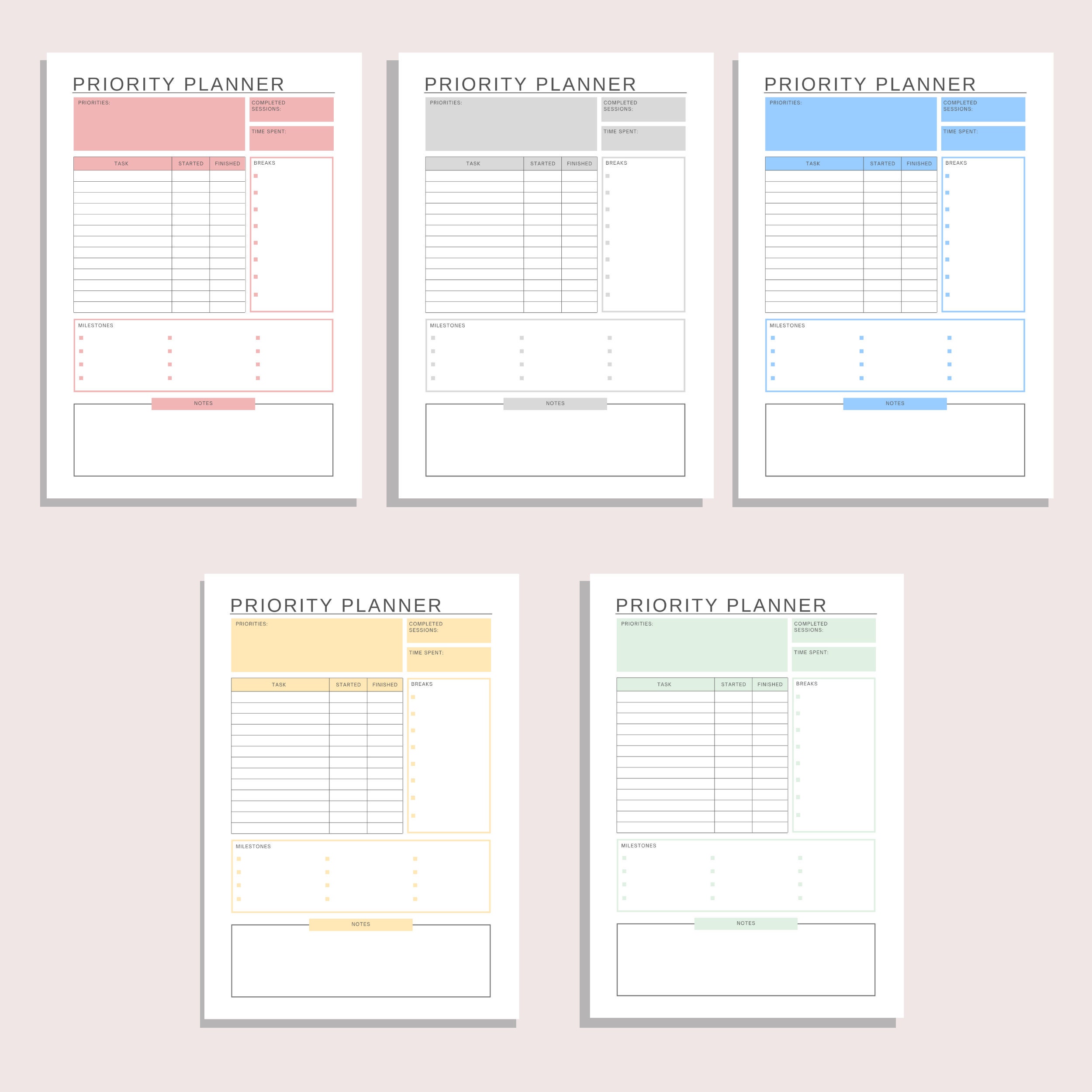 Priority Planner | Printable Important Task Checklist | Office Work ...