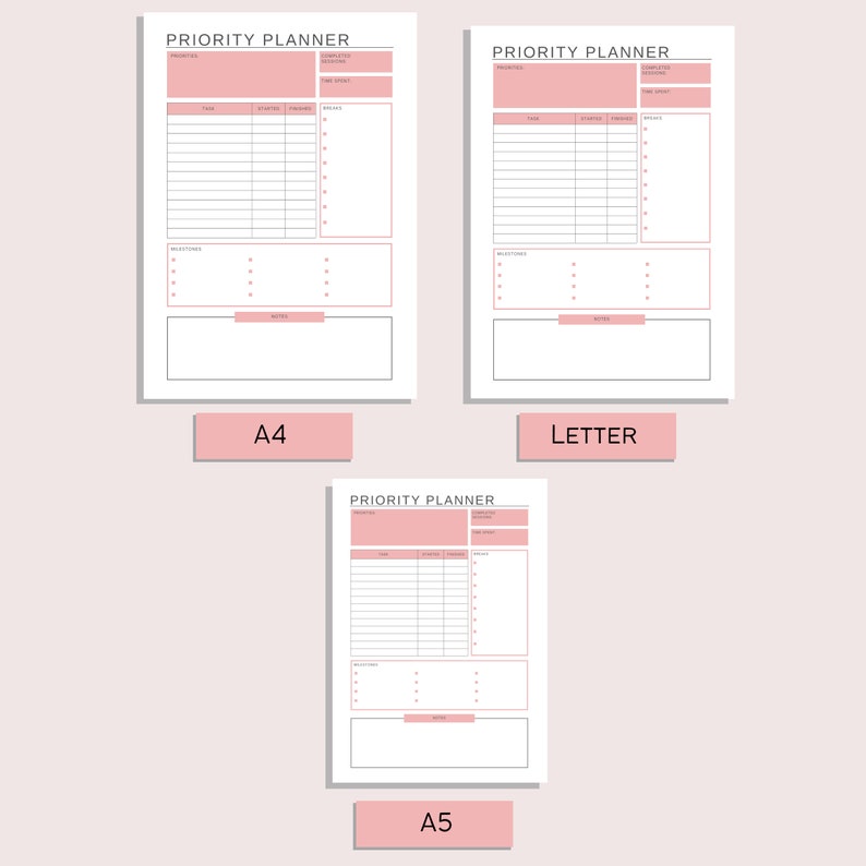 Priority Planner | Printable Important Task Checklist | Office Work ...