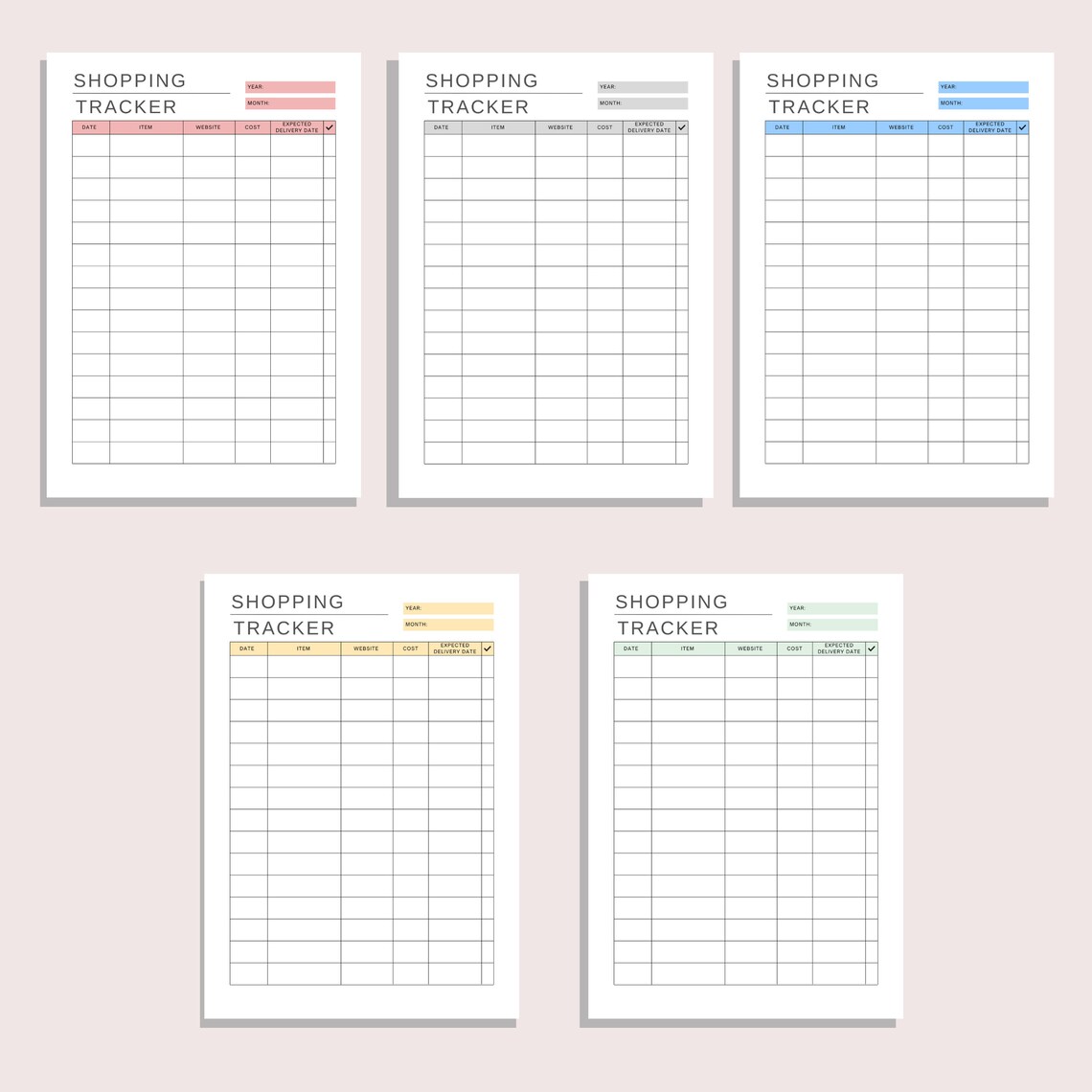 Online Shopping Tracker Printable Purchase Log Product - Etsy