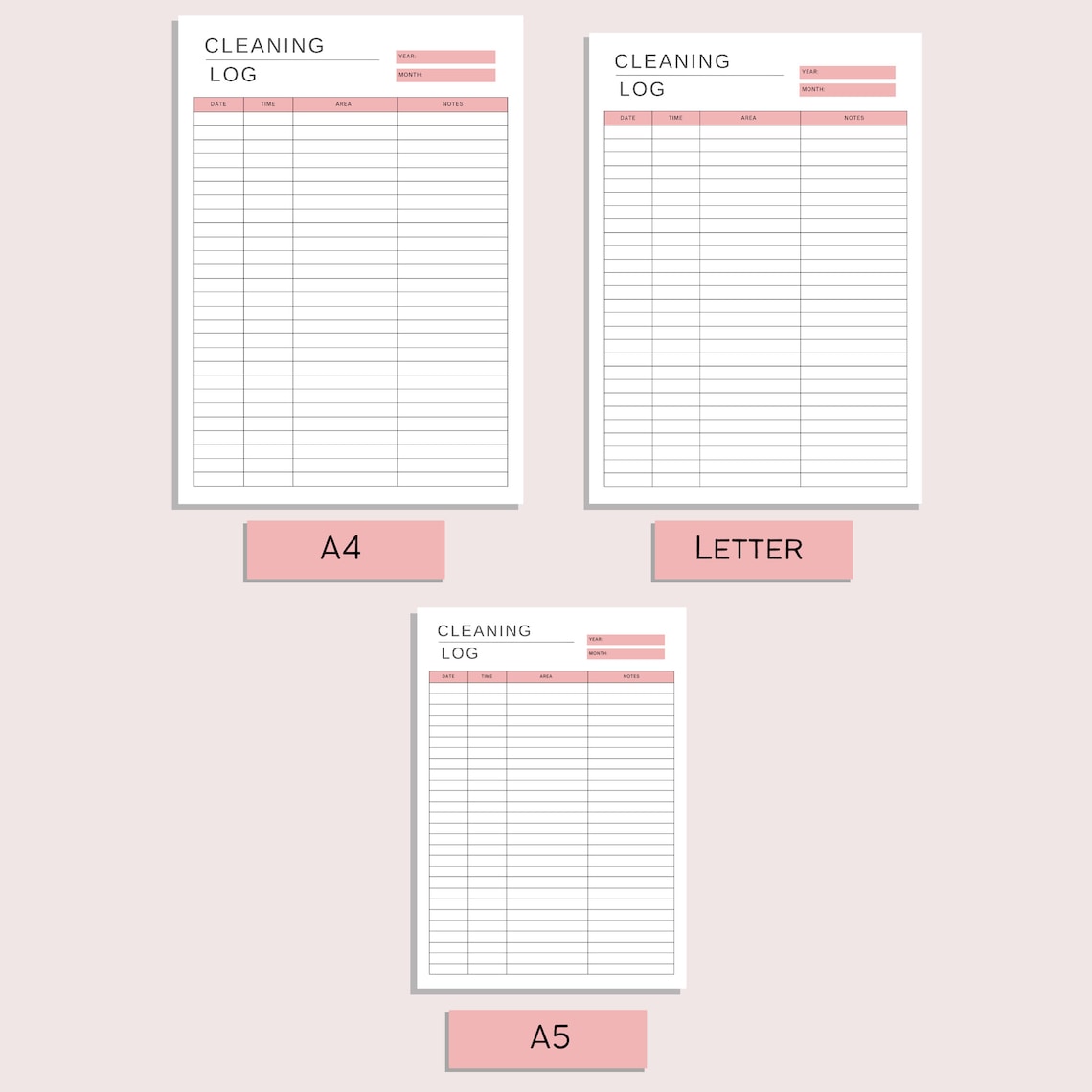 Cleaning Log, Daily Tracker, Maintenance Printable, Home Cleaning ...