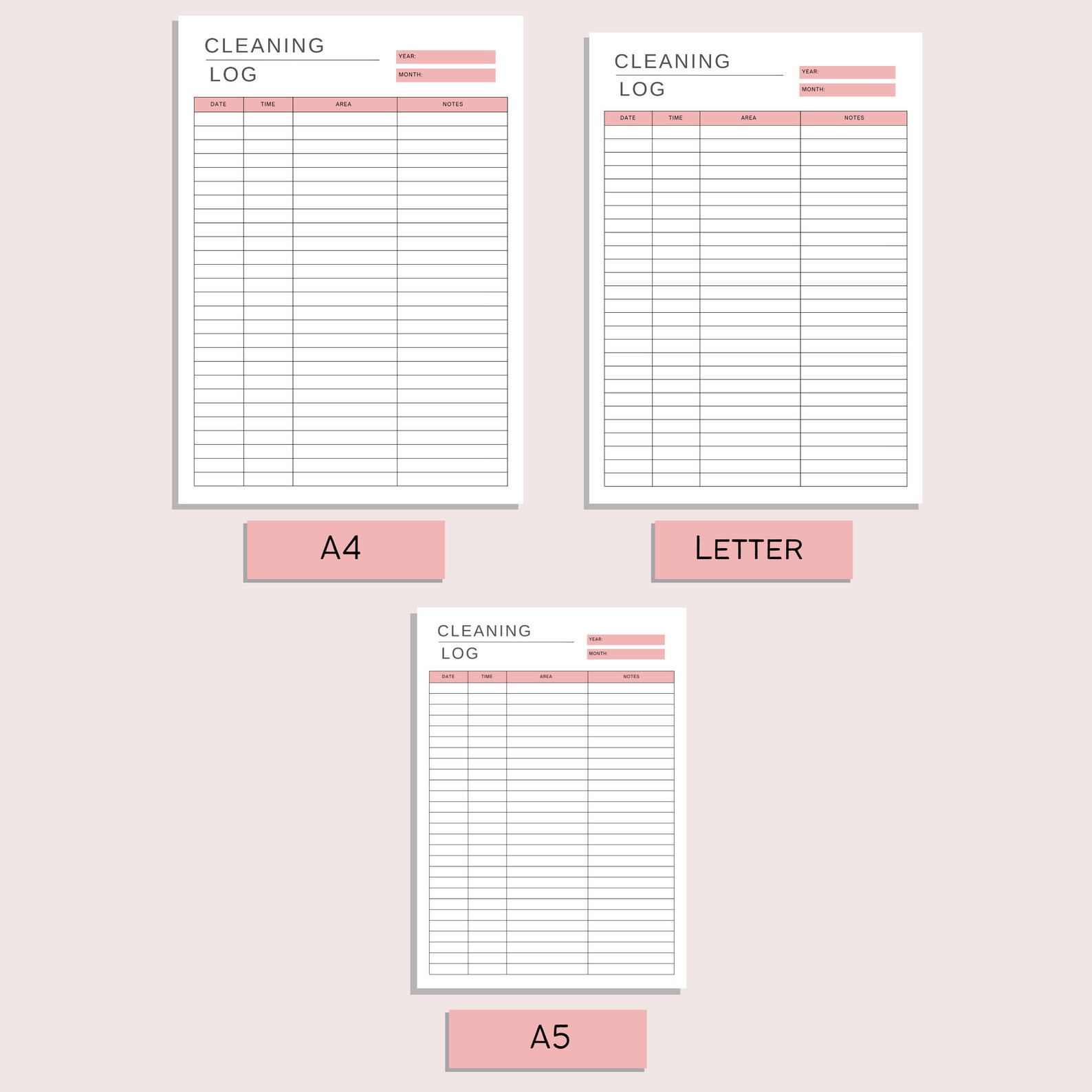 Cleaning Log, Daily Tracker, Maintenance Printable, Home Cleaning ...