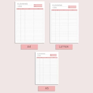 Cleaning Log, Daily Tracker, Maintenance Printable, Home Cleaning ...