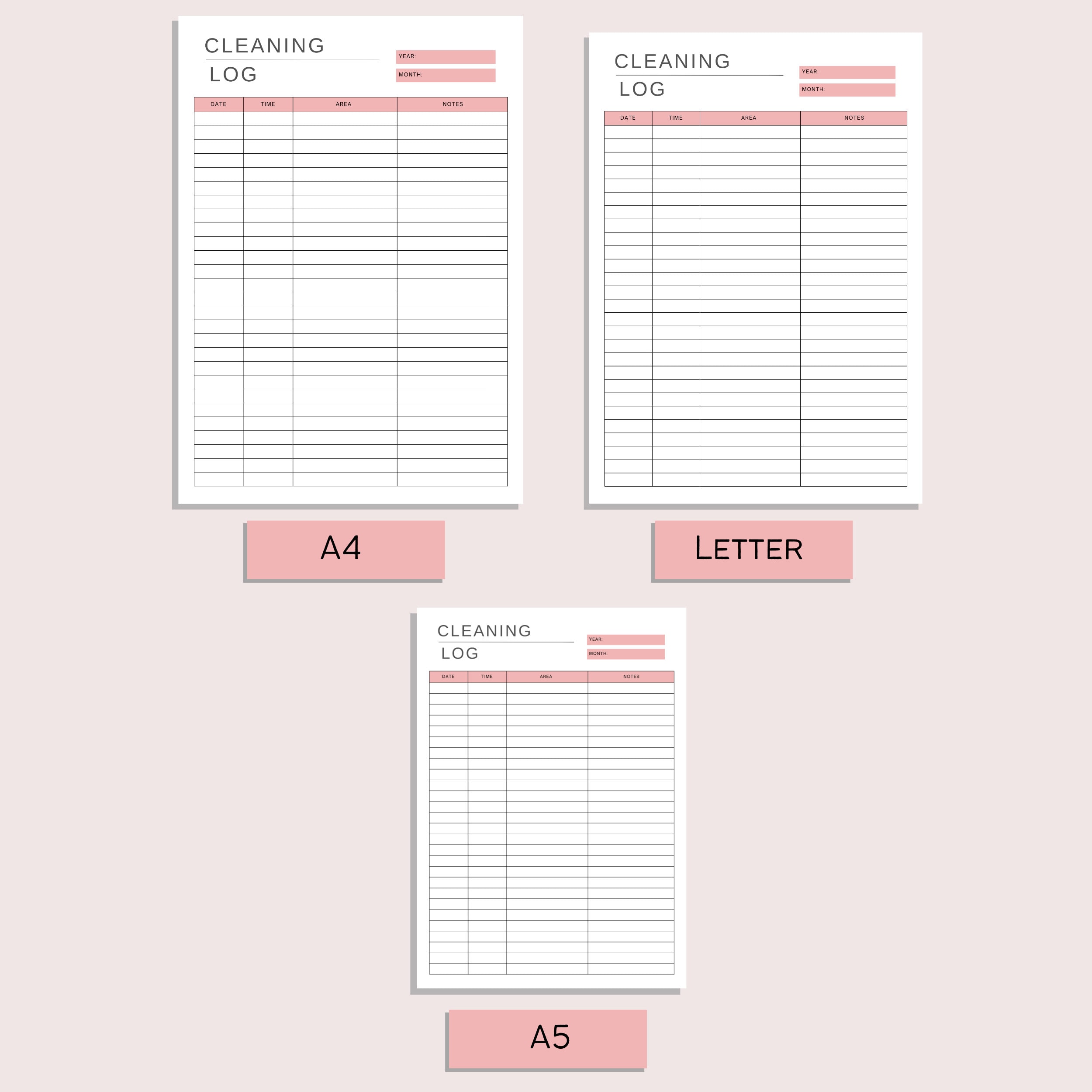 Cleaning Log, Daily Tracker, Maintenance Printable, Home Cleaning ...