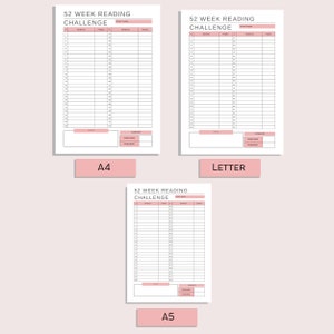 52 Week Reading Challenge | Weekly Reading Tracker | Reading Planner ...