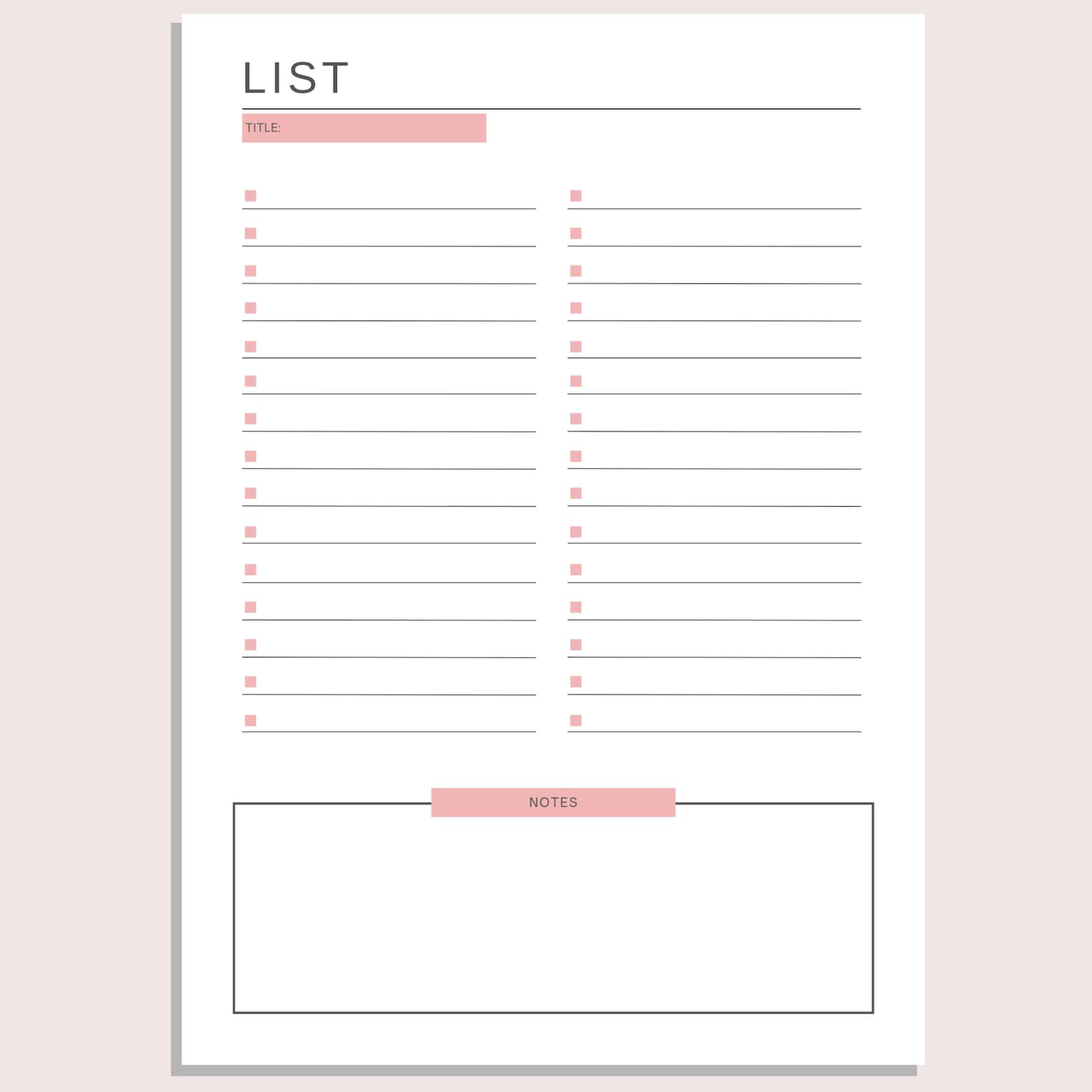 To Do List | Printable Blank List | Simple Daily Planner | Basic ...
