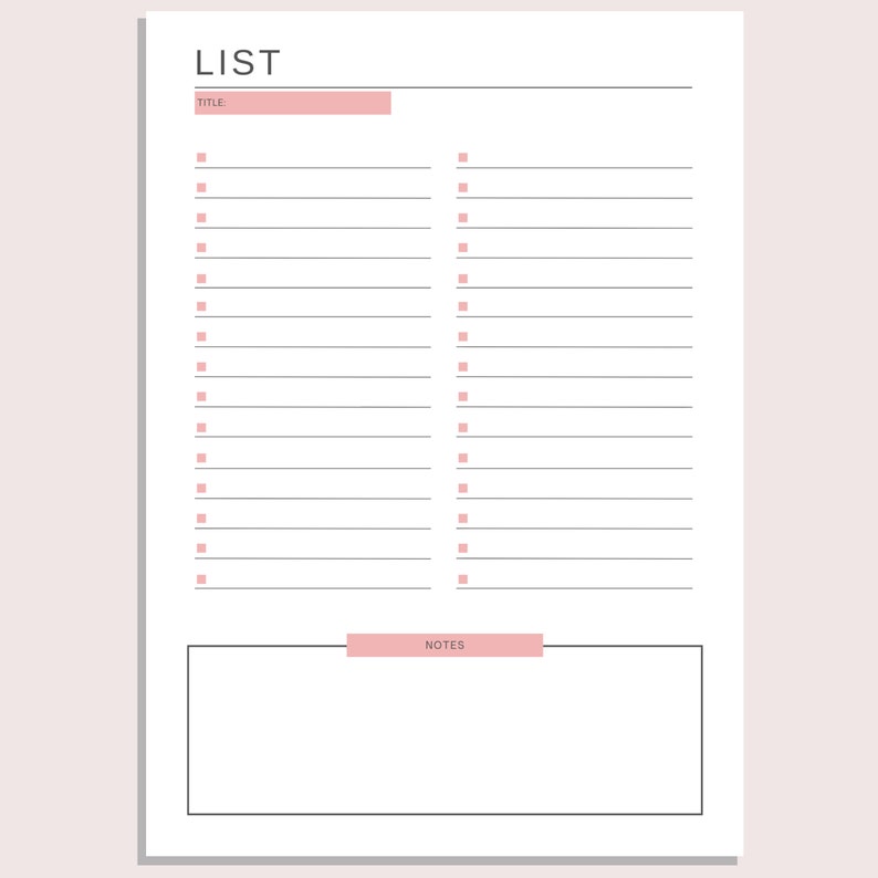 To Do List | Printable Blank List | Simple Daily Planner | Basic ...