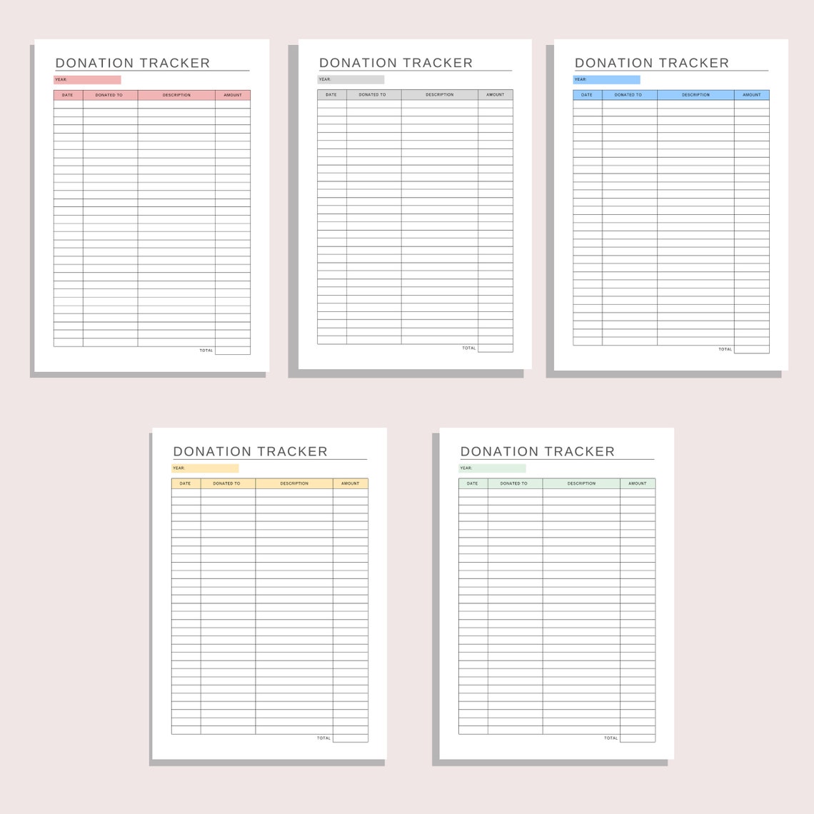 Donation Tracker | Printable Tithe Log | Charitable Donations Track | Financial Planner | Giving ...