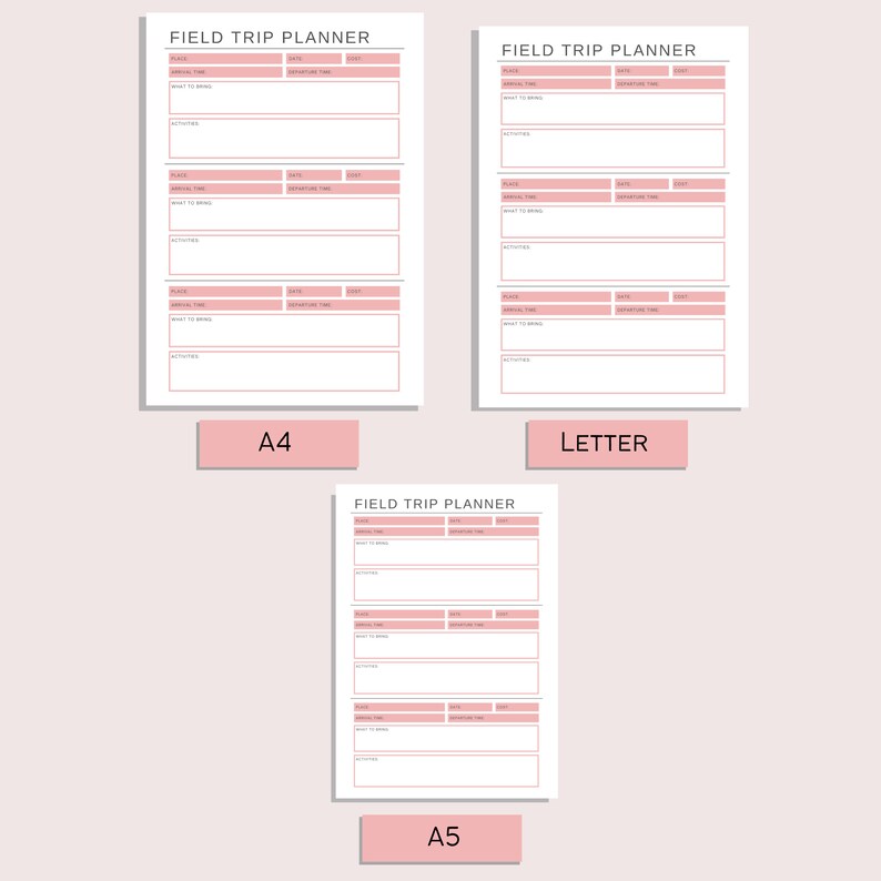 Field Trip Planner | Printable Homeschool Plan | Classroom Trip ...