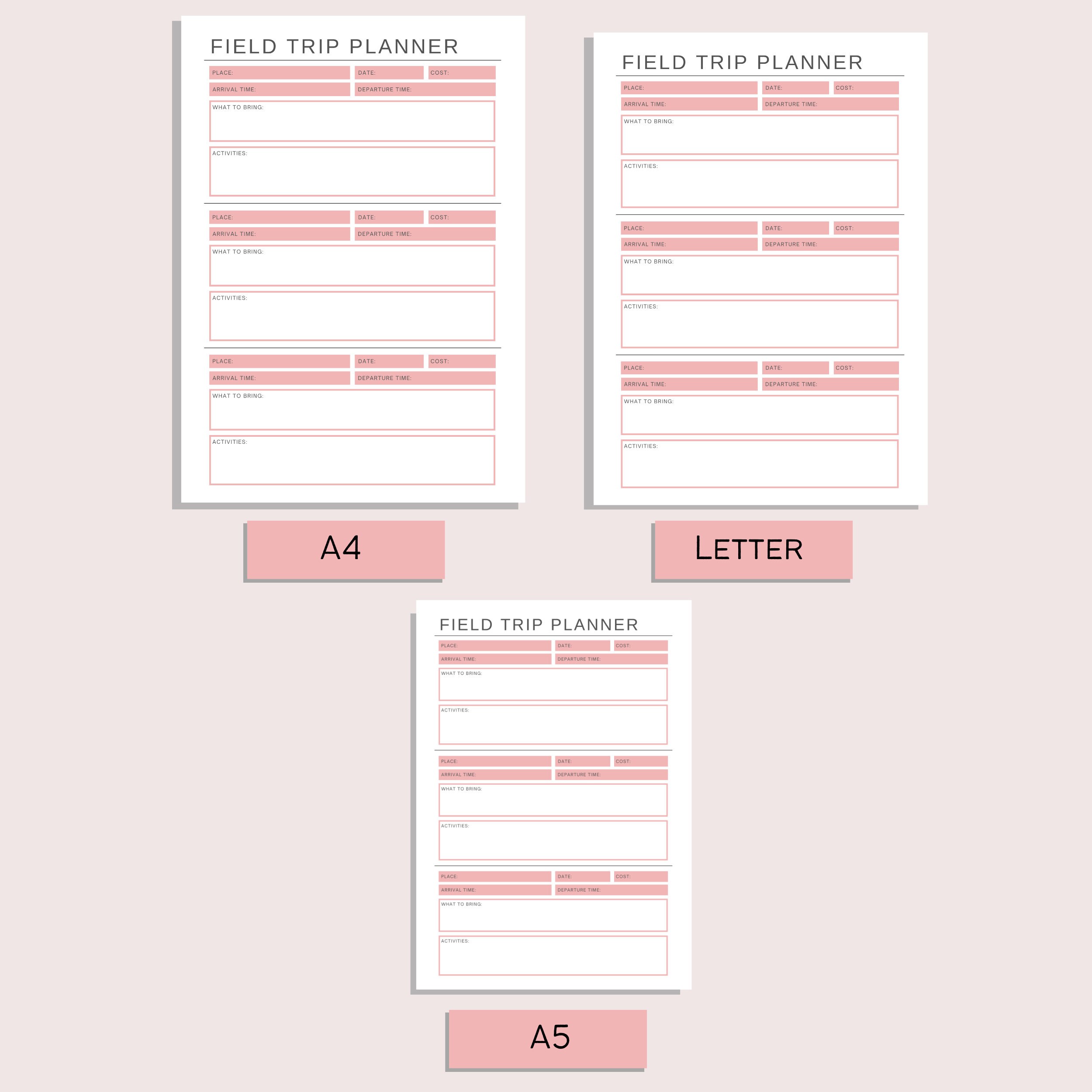 Field Trip Planner | Printable Homeschool Plan | Classroom Trip ...