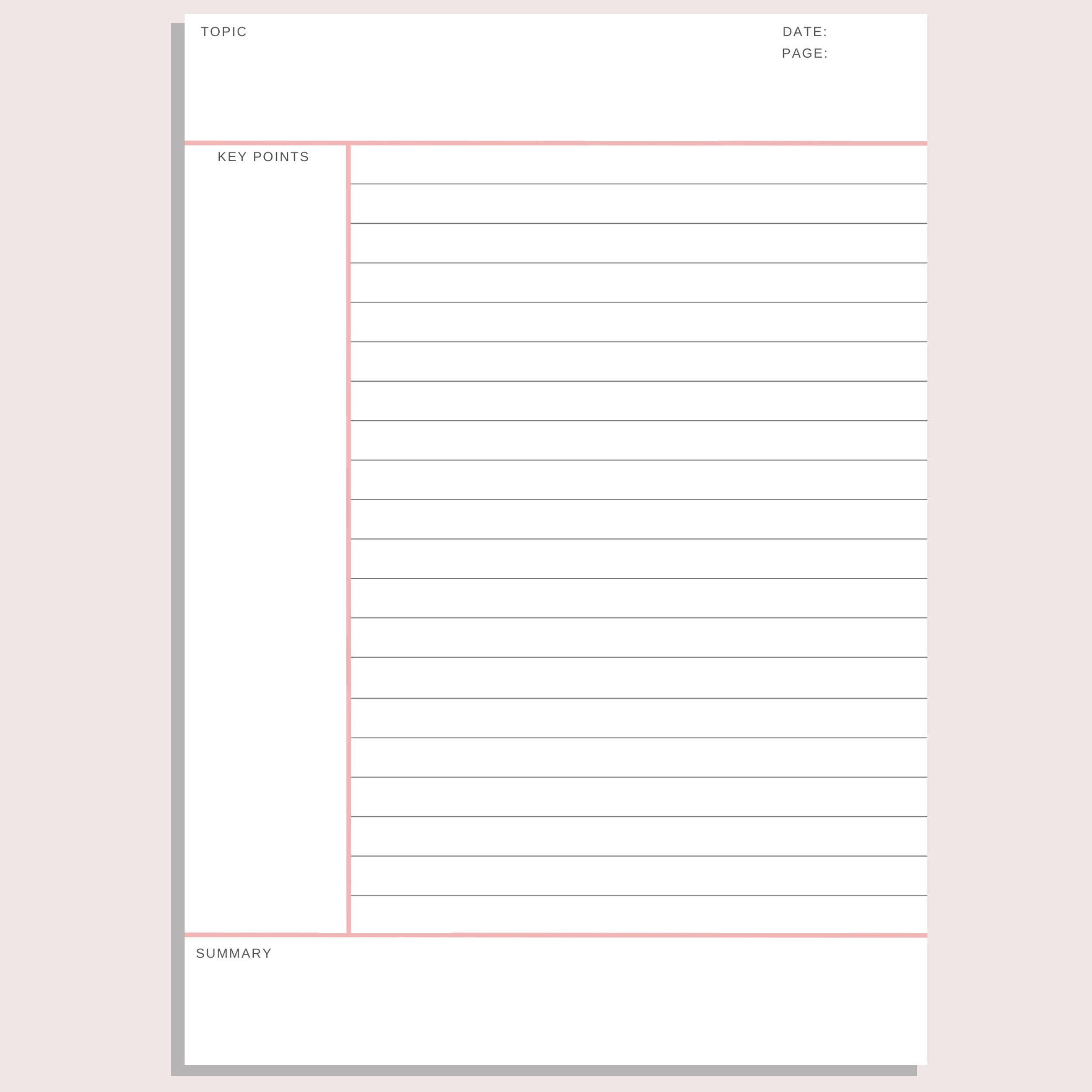 Cornell Notes | Printable Note Paper | Cornell Note Taking System ...