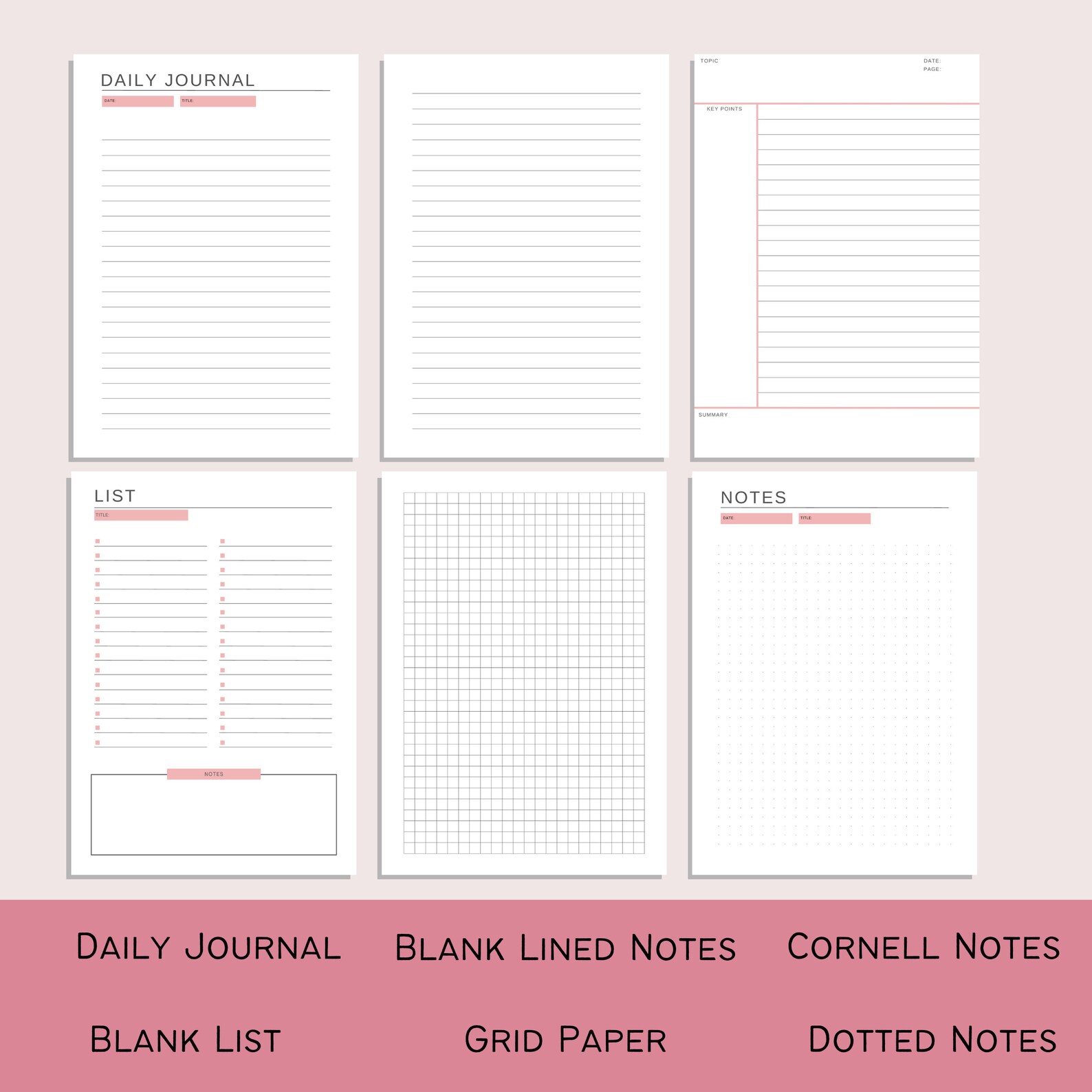 Note Taking Pack Printable Note Pages Student Note Bundle Planning And note-taking-pack-printable-note-pages-student-note-bundle-planning-and