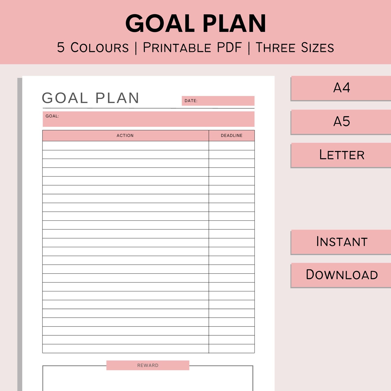 Goal Planner Printable | Productivity Planner Template | Simple ...