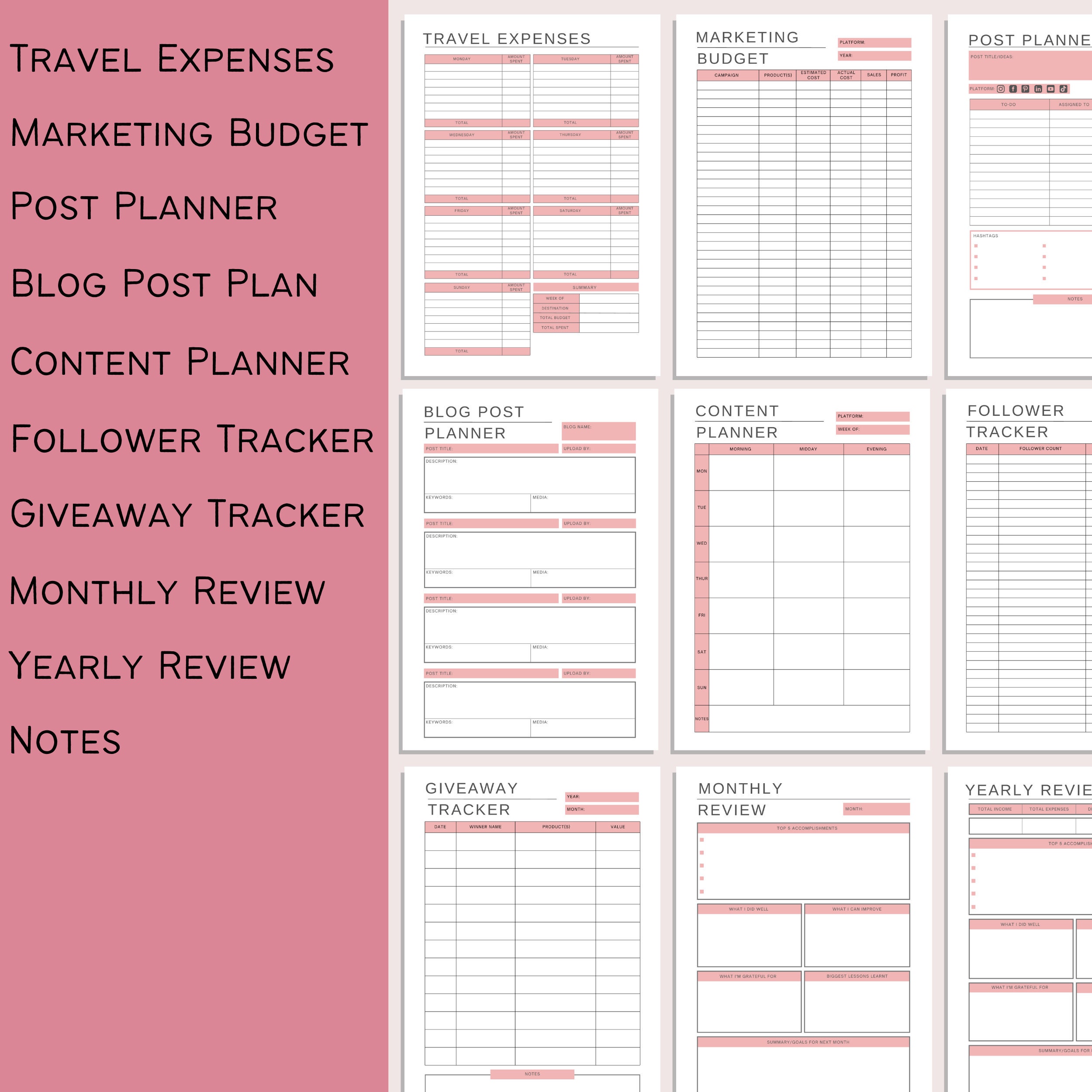 Printable Small Business Planner | Home Business Organizer | Business ...