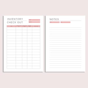 Inventory Check Out Sheet | Sign Out Form | Borrowing Tracker ...