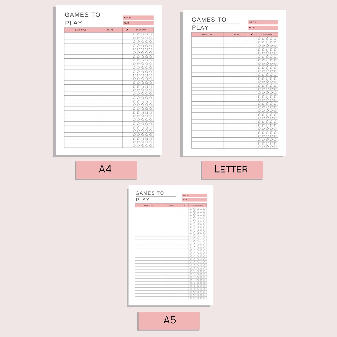 Games to Play Tracker | Video Game Journal | Gamer Log | Board Games ...