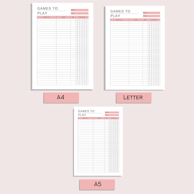 Games to Play Tracker | Video Game Journal | Gamer Log | Board Games ...