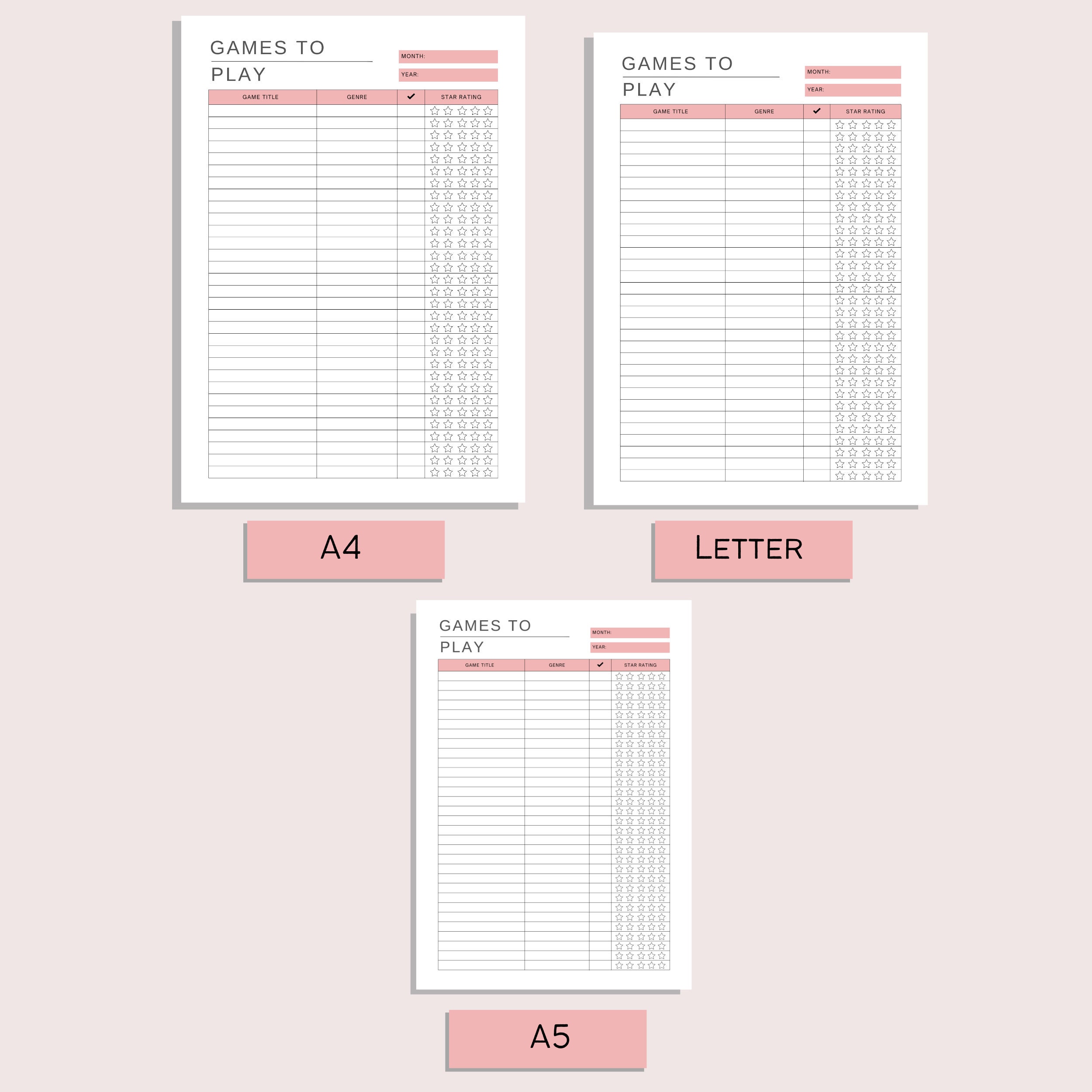 Games to Play Tracker | Video Game Journal | Gamer Log | Board Games ...