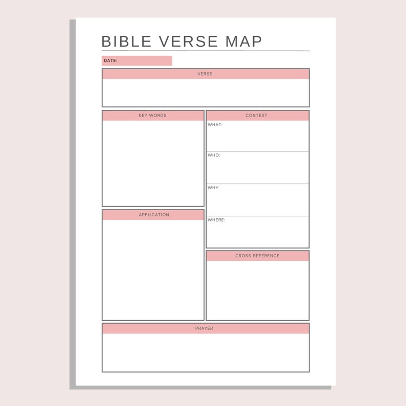 Bible Verse Mapping | Bible Study Notes | Faith Worksheet | Printable ...