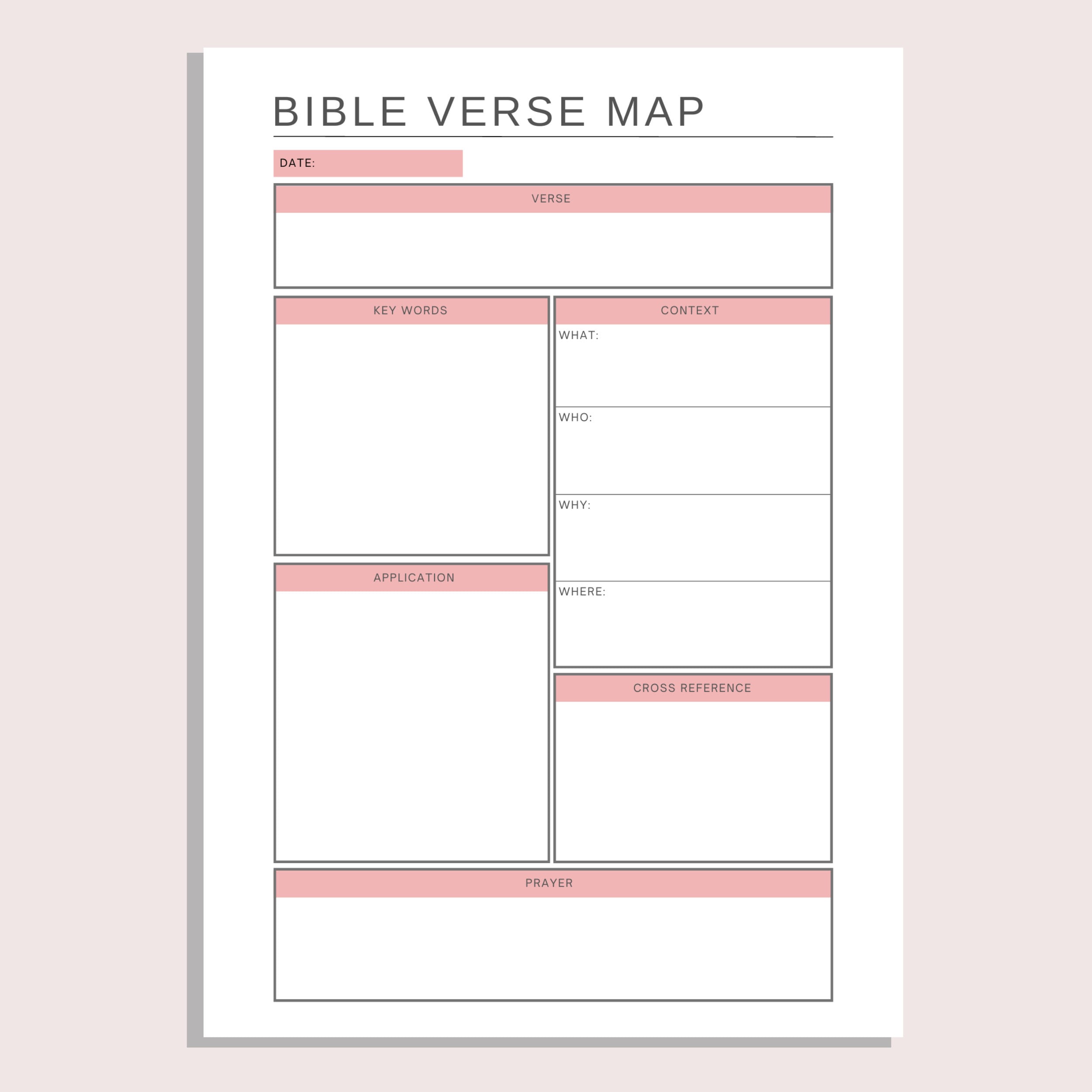 Bible Verse Mapping | Bible Study Notes | Faith Worksheet | Printable ...