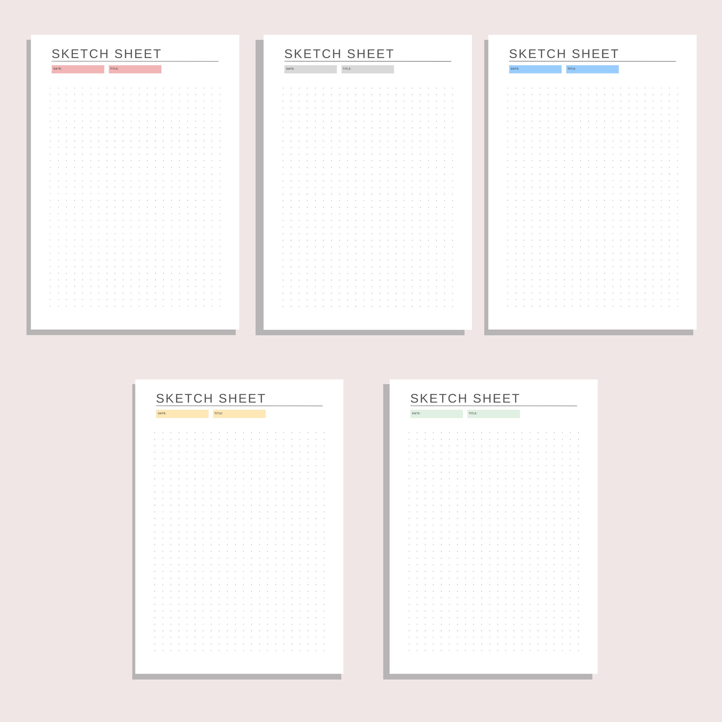 Idea Sketch Sheet | Printable Business Ideas | Dot Grid | Small ...