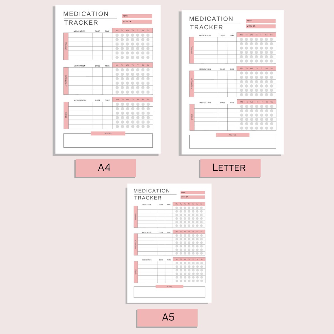 Printable Medication Tracker | Daily Medication Log | Medical Template ...