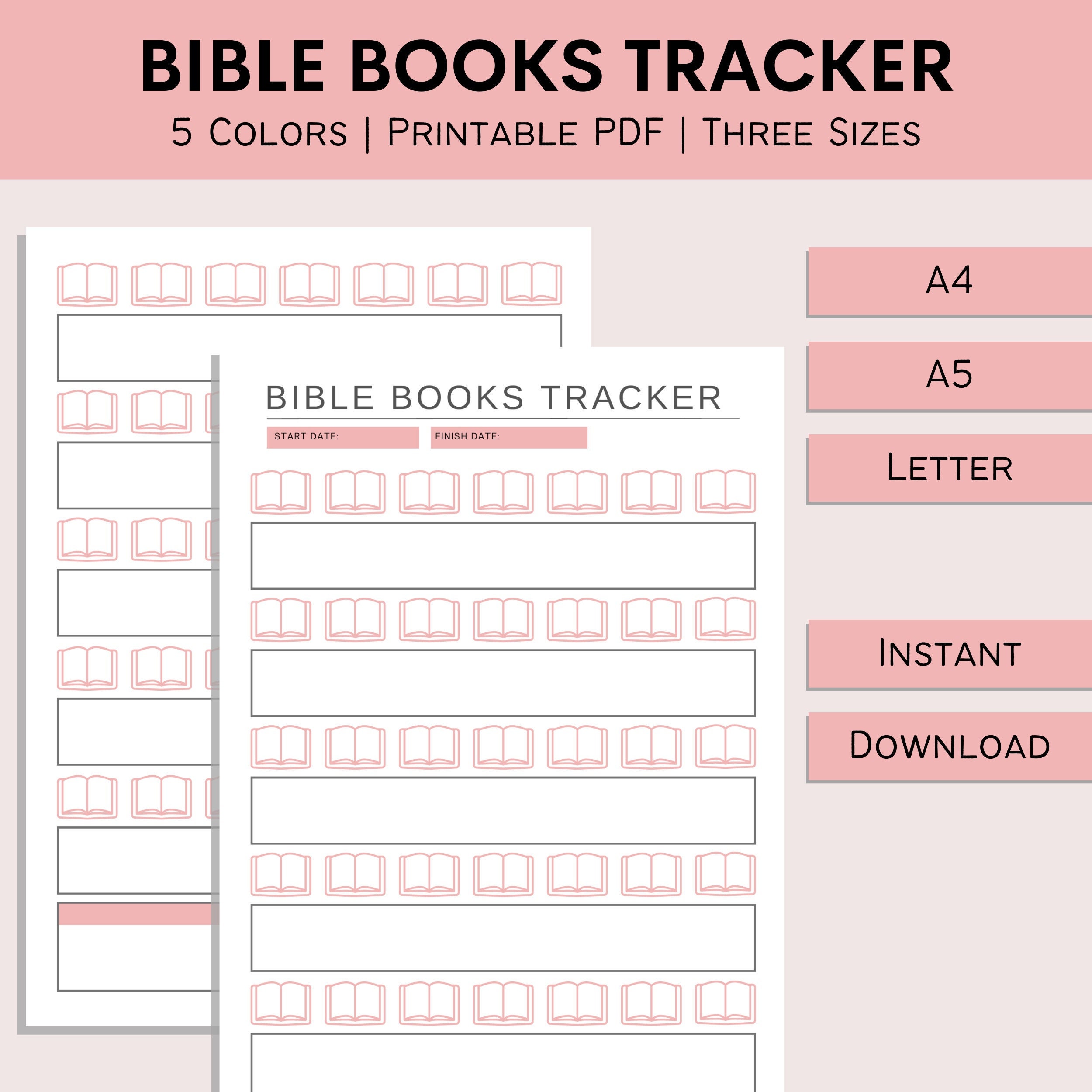 Bible Book Tracker Printable, Reading Journal, Bible Studies, Prayer ...