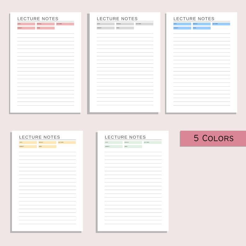 Note Taking Pack Printable Note Pages Student Note Bundle - Etsy Canada