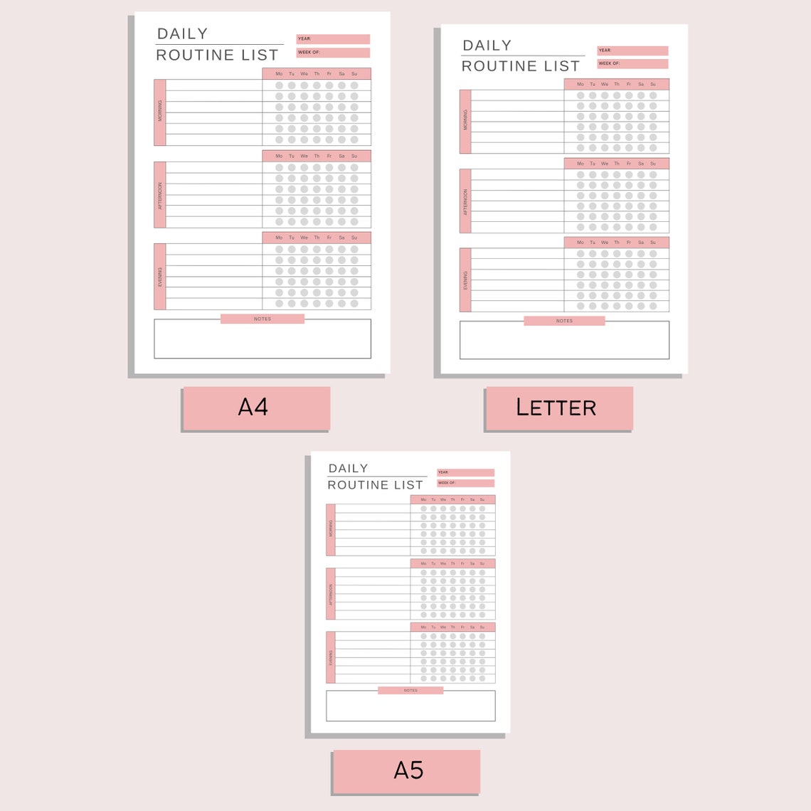 Daily Routine List | Printable Habit Tracker | Morning Checklist ...