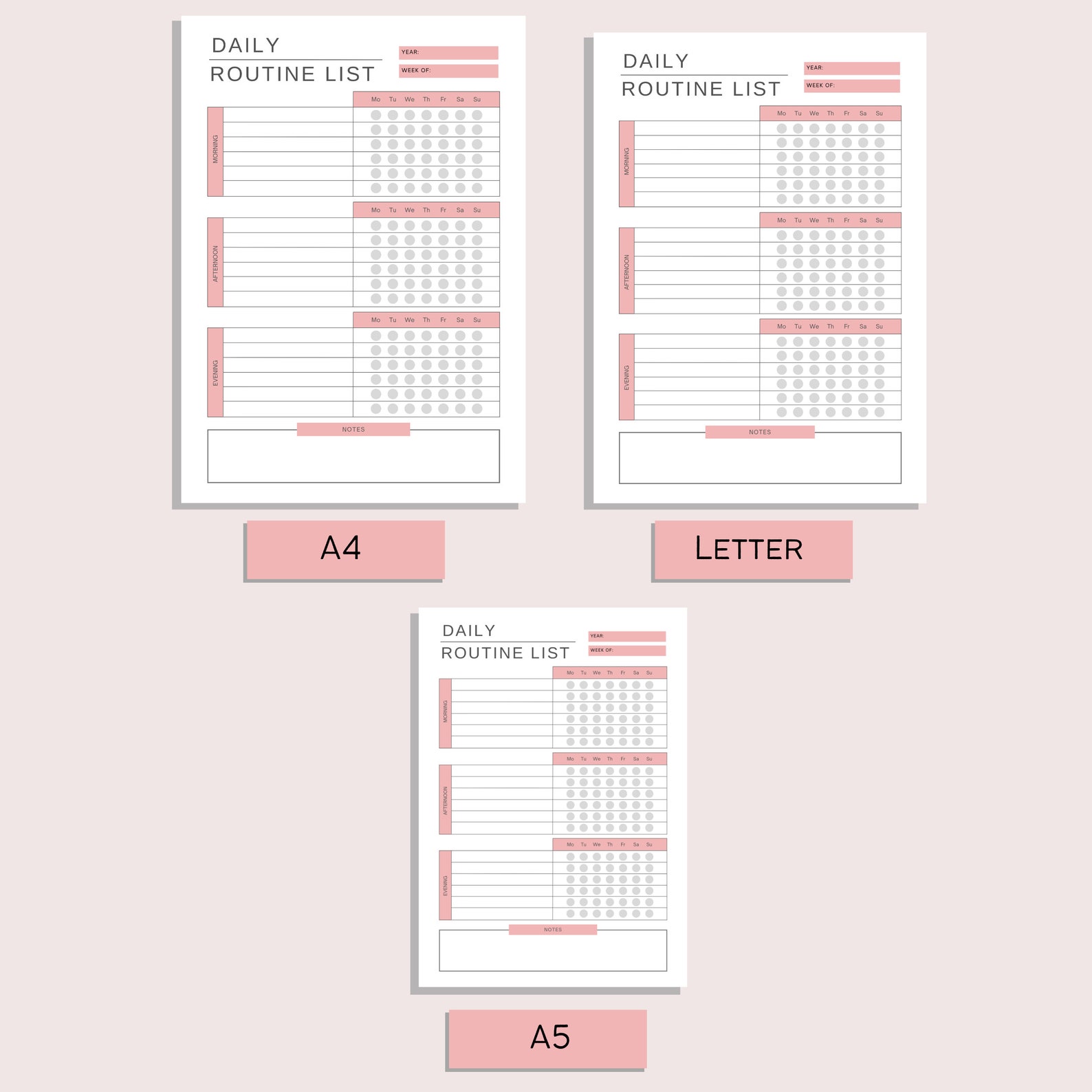 Daily Routine List | Printable Habit Tracker | Morning Checklist ...