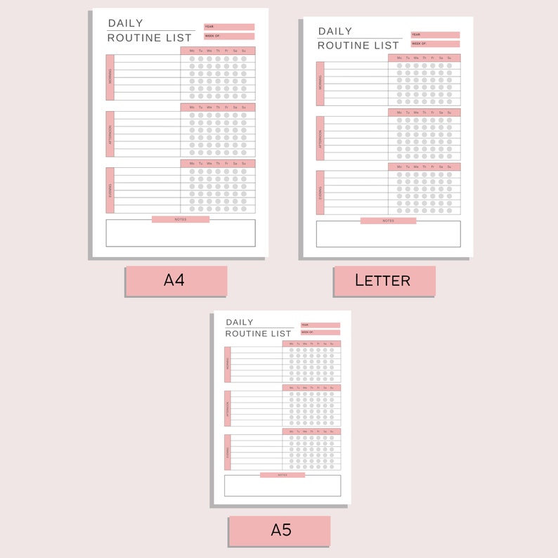 Daily Routine List | Printable Habit Tracker | Morning Checklist ...
