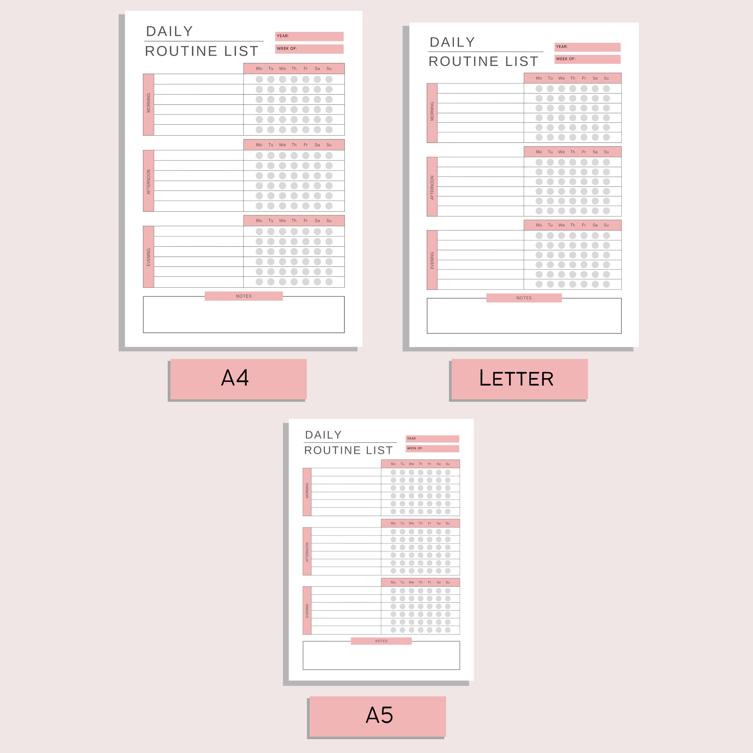 Daily Routine List | Printable Habit Tracker | Morning Checklist ...