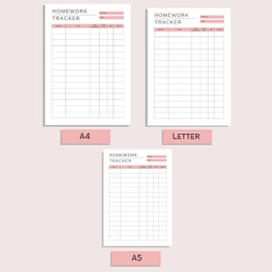 Homework Tracker Printable, Homeschool Teacher Checklist, Assignment ...