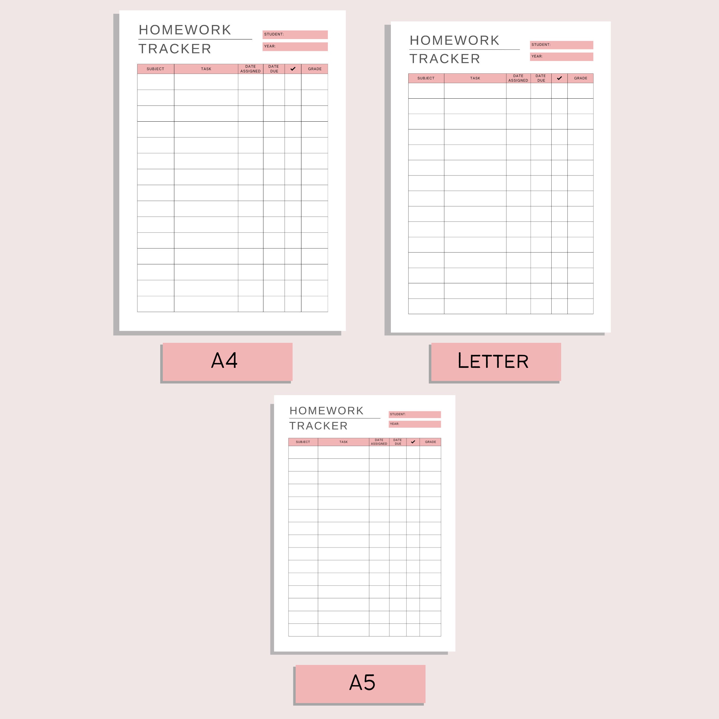 Homework Tracker Printable, Homeschool Teacher Checklist, Assignment ...