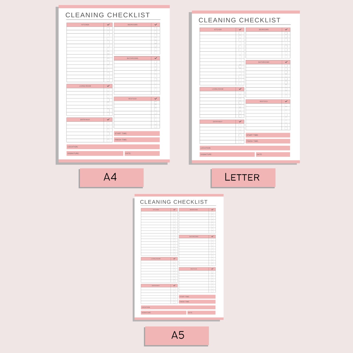 Blank Cleaning Checklist | Housekeeping Cleaning Schedule | Daily ...