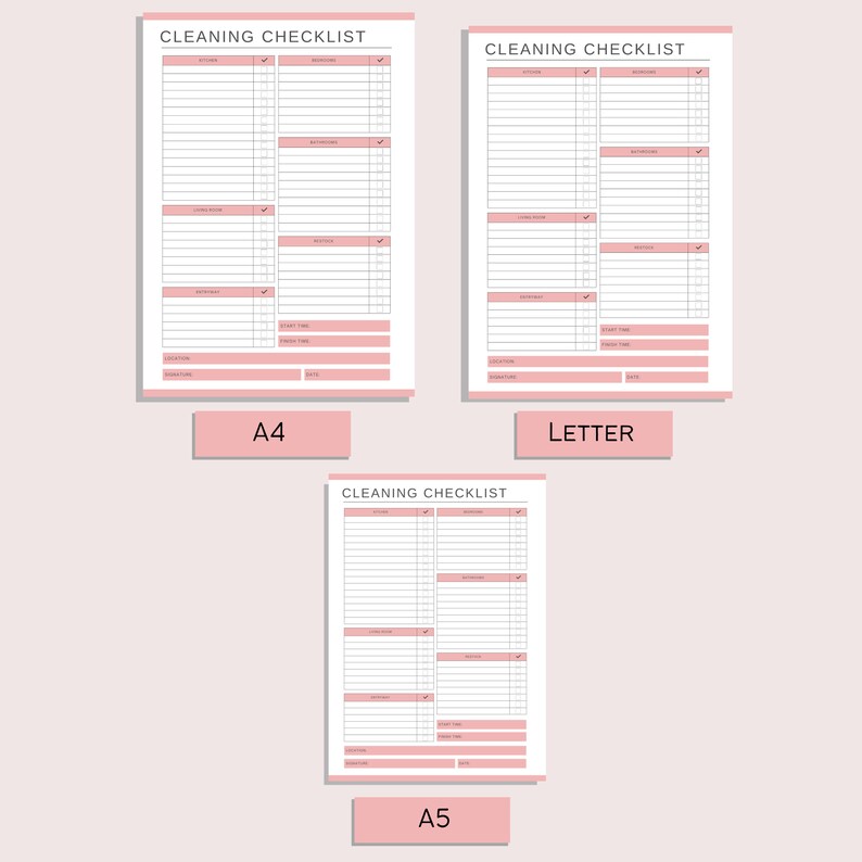 Blank Cleaning Checklist | Housekeeping Cleaning Schedule | Daily ...