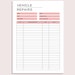 Vehicle Repair Log | Maintenance Tracker | Mechanic | Printable Work ...