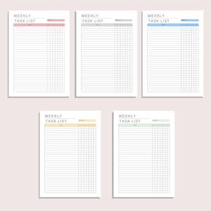 Weekly Task List | Printable Daily Checklist | Day to Day Tasks | Task ...