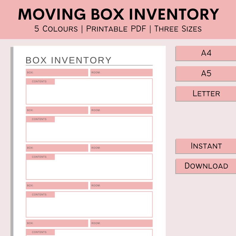 Moving Box Inventory | Box Contents List | Moving House Planner ...