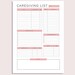 Caregiving List | Printable Daily List | Daily Checklist | Homecare Log ...
