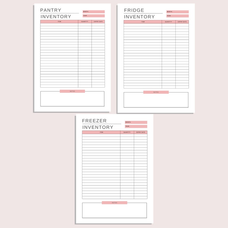 Kitchen Inventory, Printable Food Tracker, Home Organizing, Pantry ...