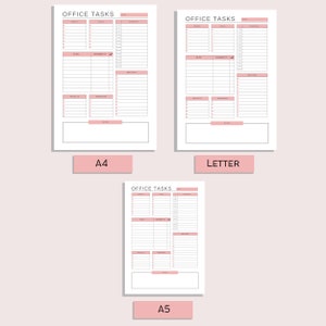 Office Tasks Tracker | Printable Work Plan | Office Organizer | Work ...