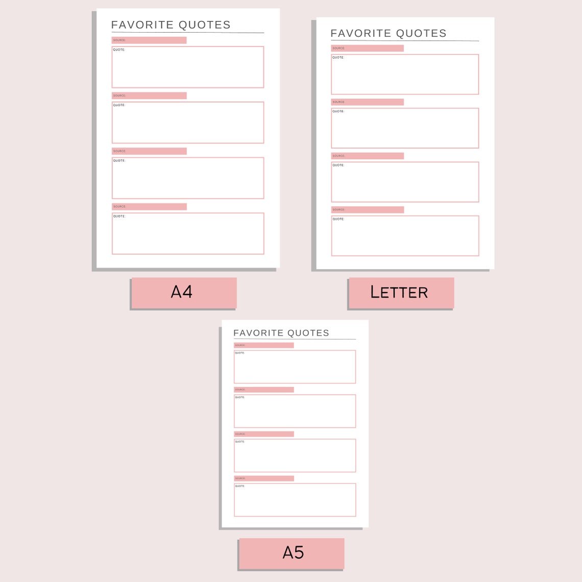 Favorite Quote Sheet | Film Book Movie Printable Quotes | Book Lover ...