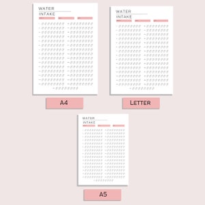 Water Intake Tracker | Monthly Hydration Printable | Water Journal ...