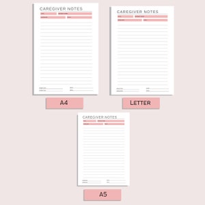 Caregiver Notes Sheet | Printable Elderly Care | Home Health Care Notes ...