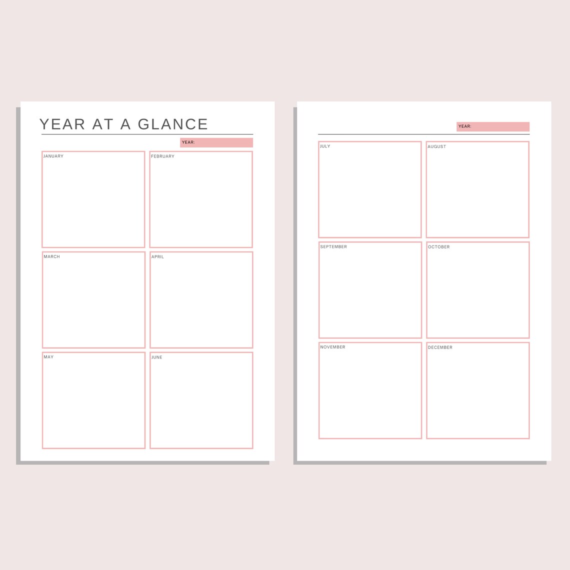 Year at A Glance 2023 Printable Yearly Overview Yearly Planner on One ...