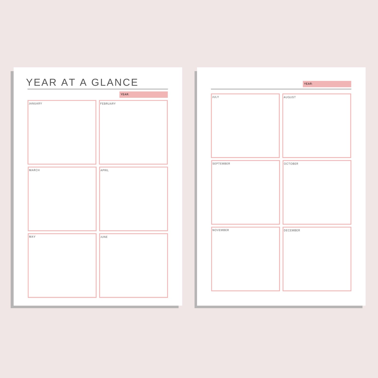 Year at A Glance 2023 | Printable Yearly Overview | Yearly Planner on ...