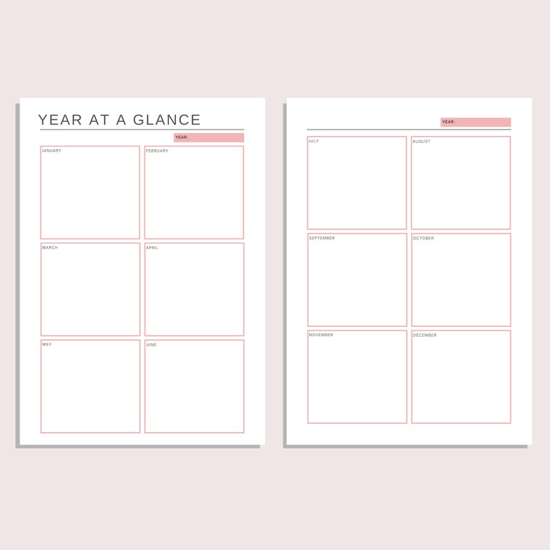 Year at A Glance 2023 | Printable Yearly Overview | Yearly Planner on ...