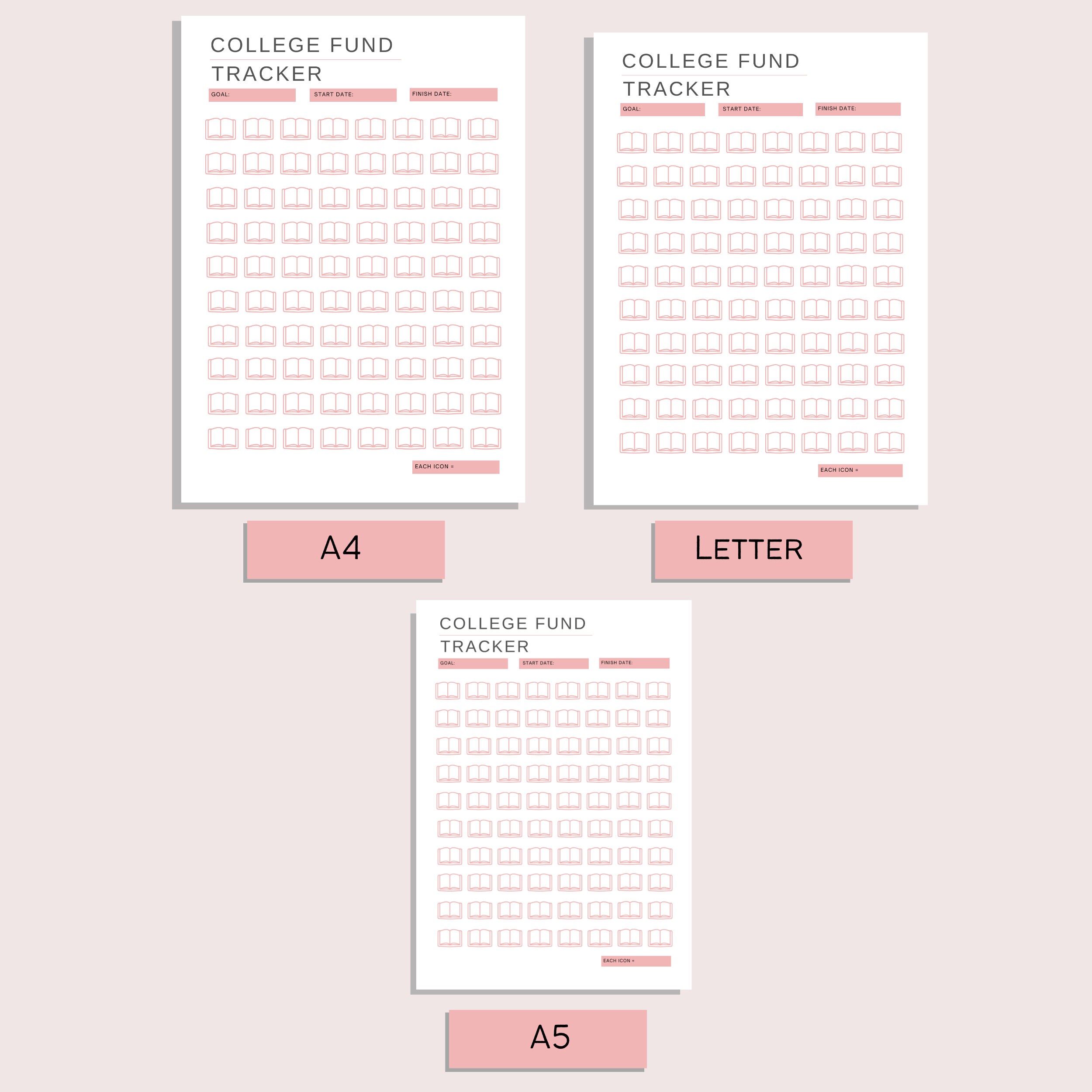 College Fund Tracker Printable Saving Challenge Savings Jar Template ...
