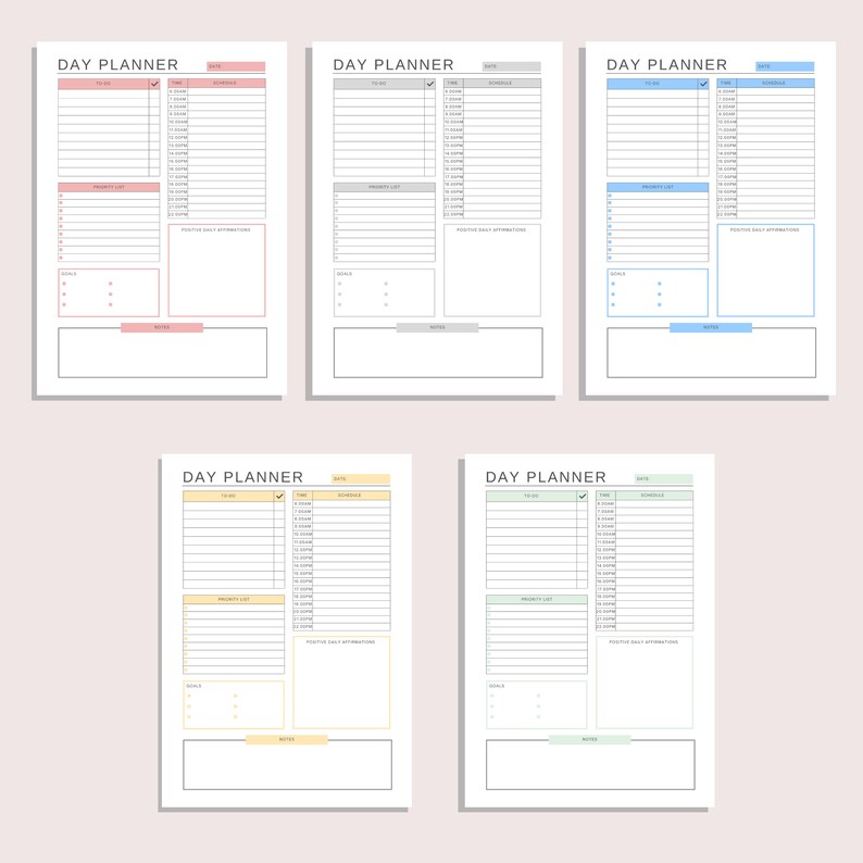 Day Planner | Printable Daily Task List | Priority Planner | Daily ...